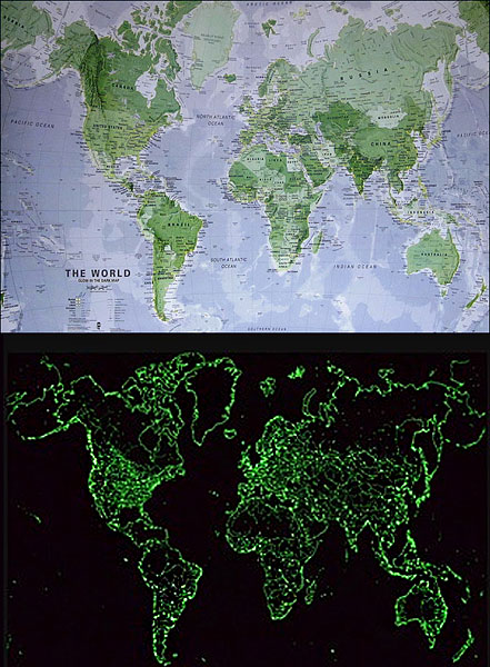 Mappy Monday- Glow in the Dark World Map – Stanfords Blog