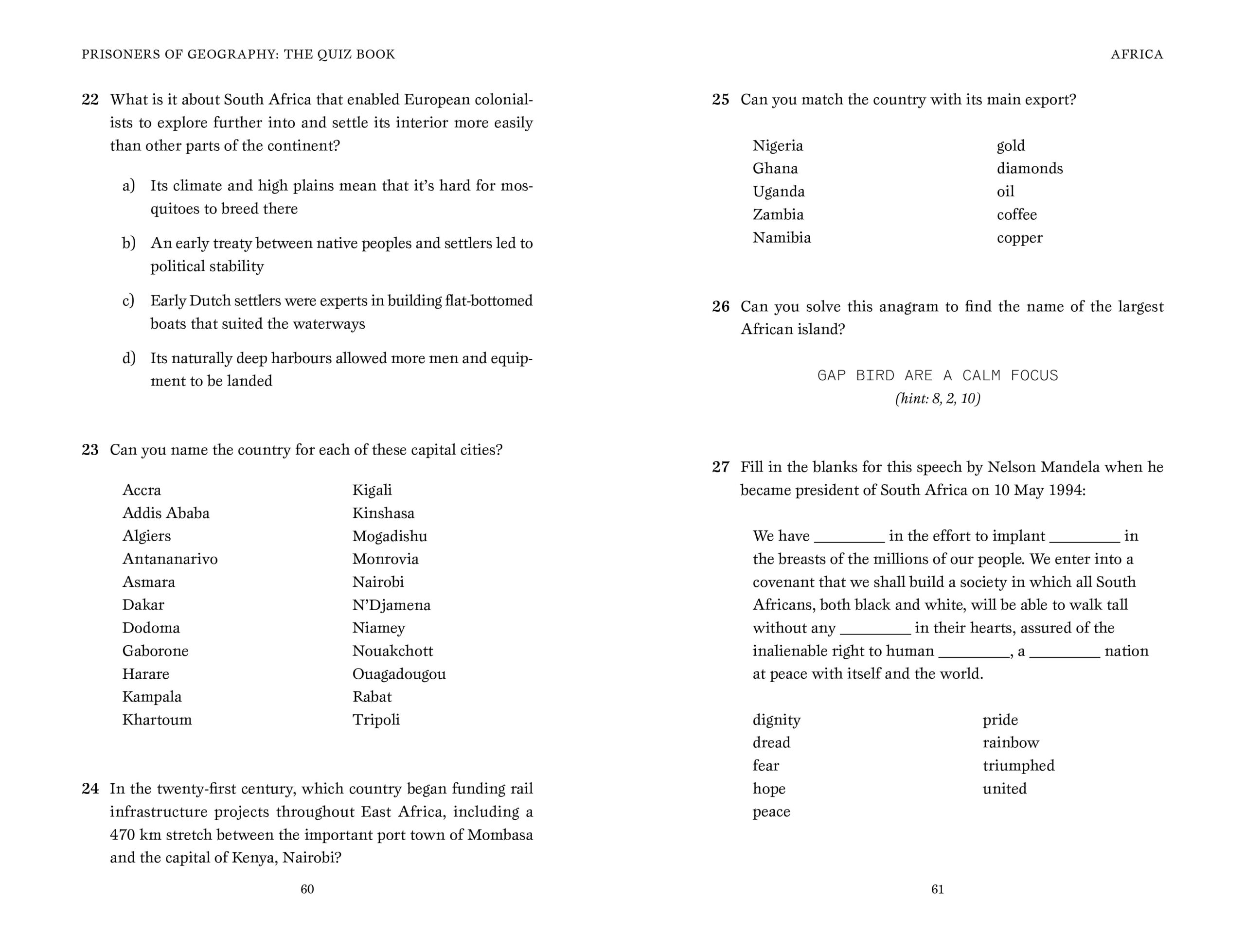 Book of the Month: Prisoners of Geography The Quiz Book – Stanfords Blog