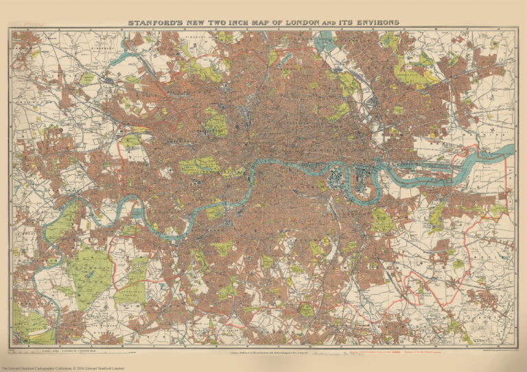 Stanford’s New Two Inch Map of London and its Environs. 1913 ...