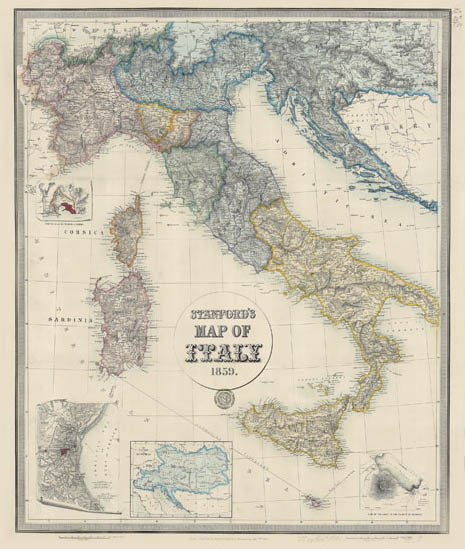 Mappy Monday – Stanford’s Map of Italy (1859) – Stanfords Blog